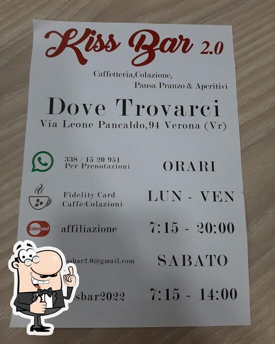 Kiss bar 2.0, Verona - Restaurant menu, prices and reviews