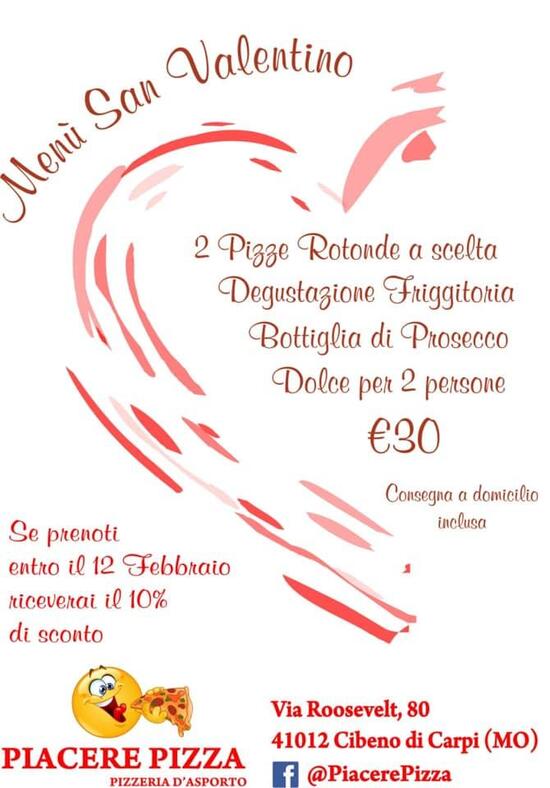 Menu at Piacere Pizza pizzeria, Carpi