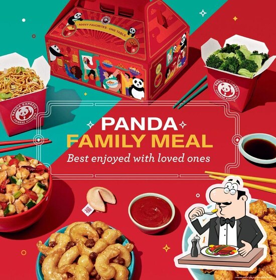 Menu at Panda Express fast food, Detroit, Gullen Mall