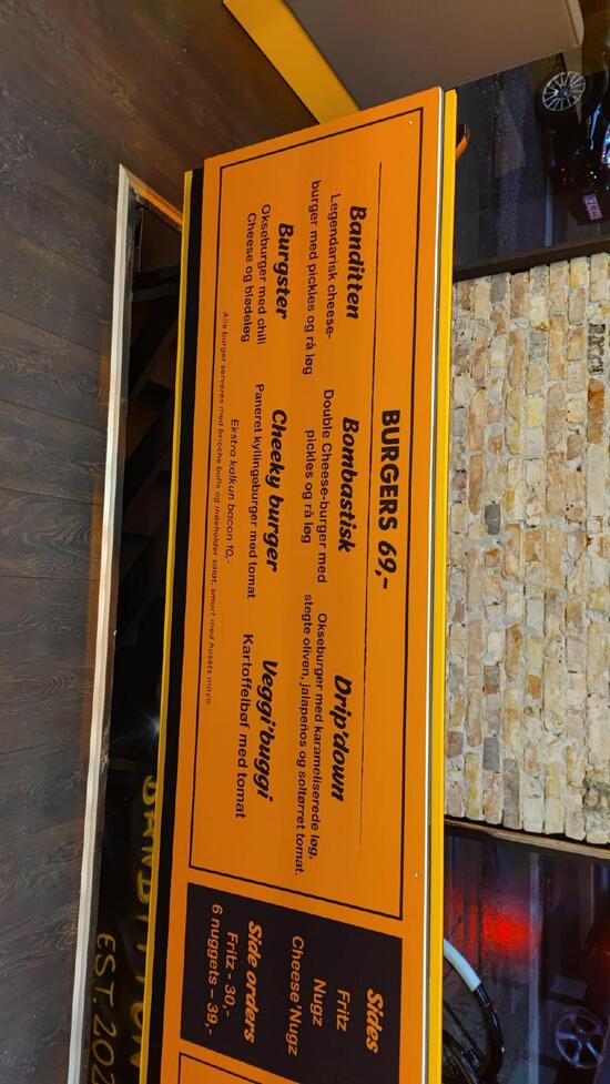 Menu at Burger Banditten - Valby restaurant, Copenhagen