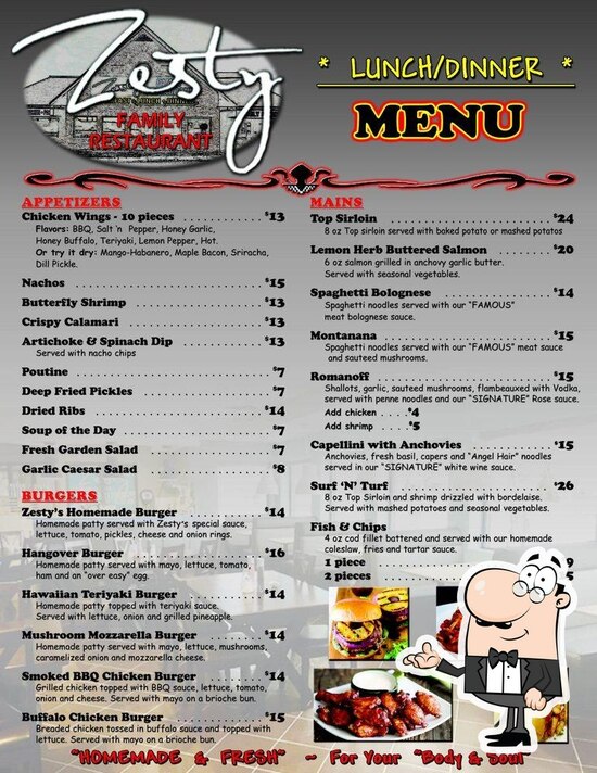 Zesty Family Restaurant, Edmonton - Restaurant menu, prices and reviews