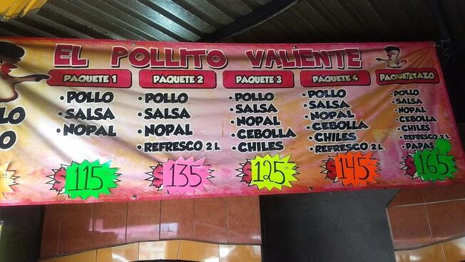 Carta del restaurante El POLLITO VALIENTE. Pollo Asado y Ranchero ...