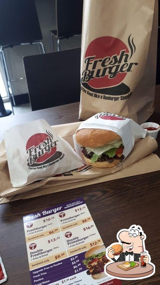 Menu at Fresh Burger Airport restaurant, Mississauga, Airport Rd