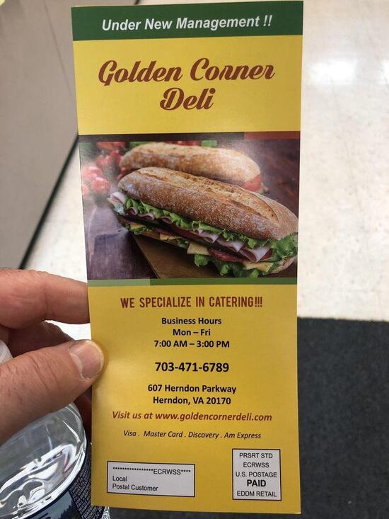 Menu at Golden Corner Deli cafe, Herndon, 607 Herndon Pkwy