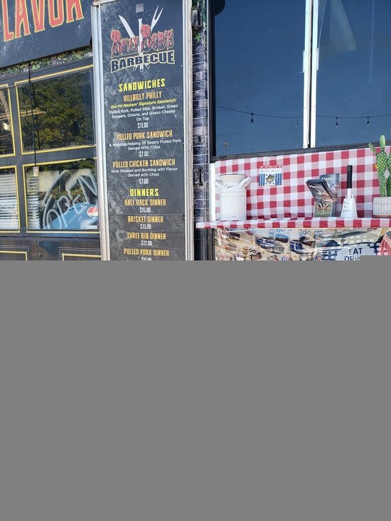 Menu at Billy Bob's Barbecue, Springfield, Le Compte Rd