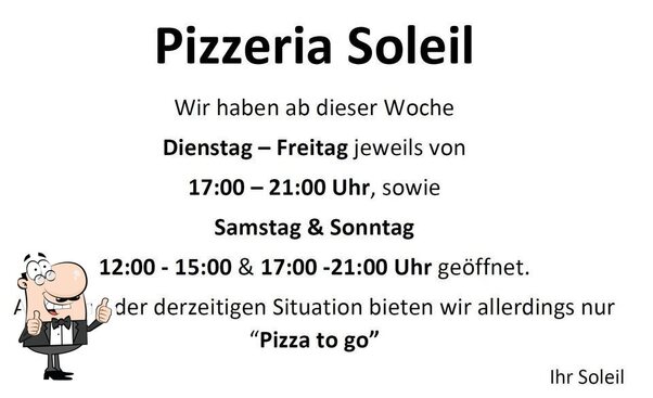 Speisekarte von Pizzeria Soleil, Zülpich