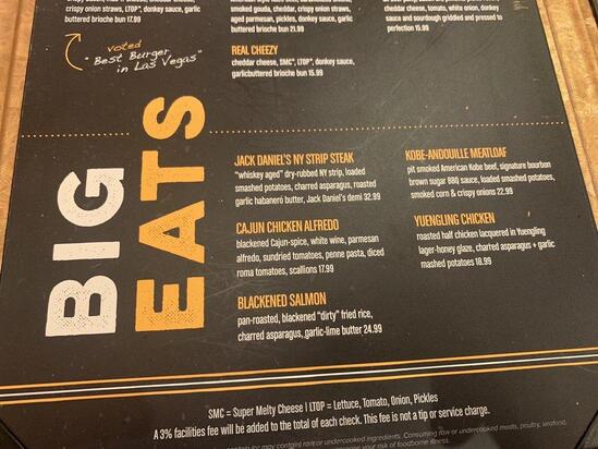 Menu at Guy Fieri's American Kitchen + Bar, Greensburg