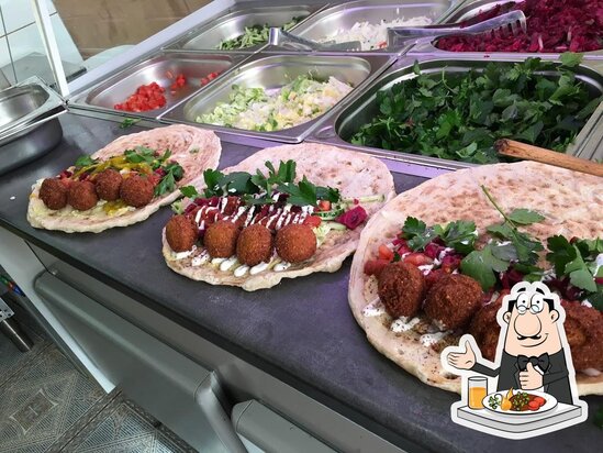 Menu at Ali's Falafel restaurant, Kiel