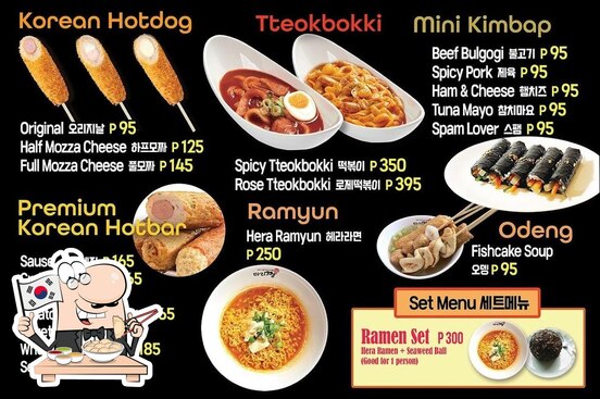 Menu at Hera Bunsik Korean Restaurant Boracay, Malay