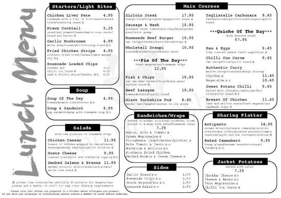 Menu at The Horseshoe pub & bar, Bourne