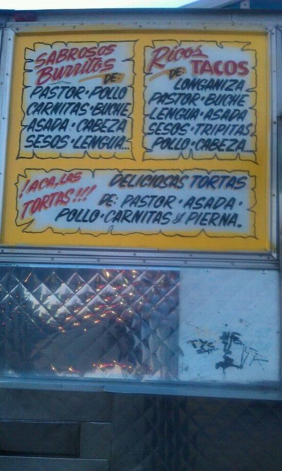 Menu at El Matador Taco Truck restaurant, Los Angeles