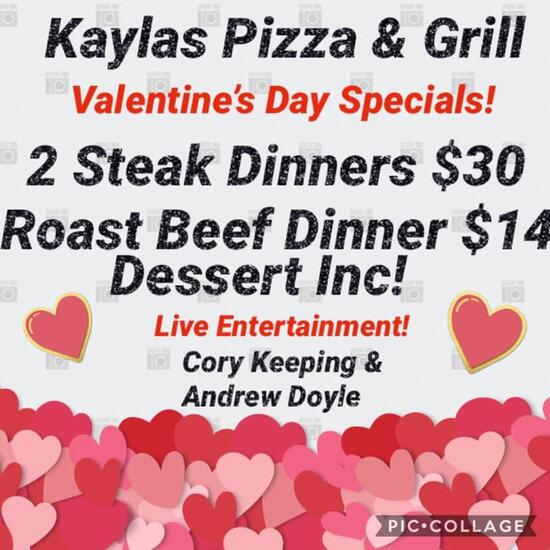 Menu at Kayla's Pizza & Grill restaurant, Glace Bay