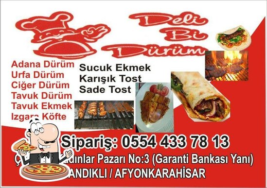 Menu at Deli Bi Dürüm, Sandıklı