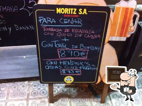 Menu at Zombie pub & bar, Barcelona, Carrer De Balmes