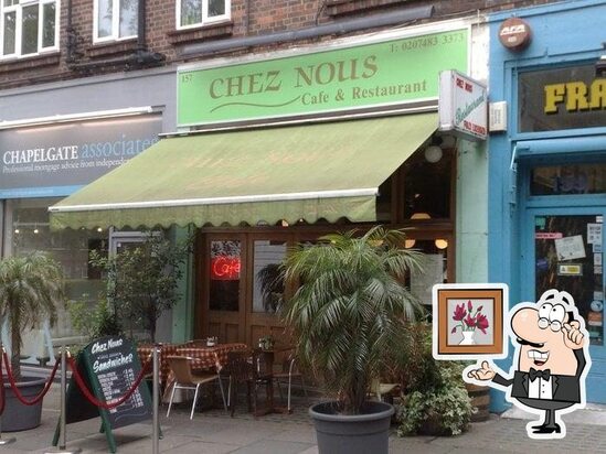 Menu at Chez Nous Café restaurant, London, 157 Haverstock Hill