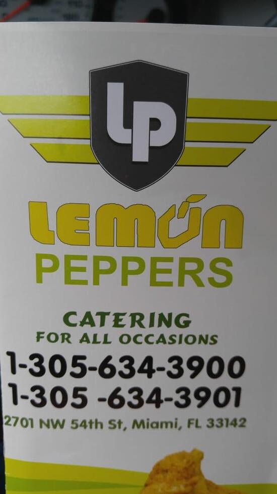 Carta de comida rápida Lemon Peppers, Miami