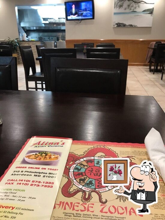 Menu at Alina’s Asian Cuisine restaurant, Aberdeen