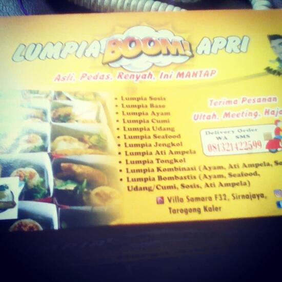 Menu at Kedai Lumpia Boom Apri restaurant, Tarogong Kaler, Jl Perum ...
