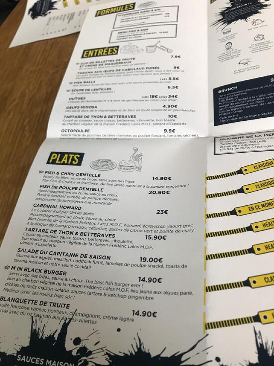 Menu at MERSEA Beaupassage restaurant, Paris, 53-57 Rue de Grenelle