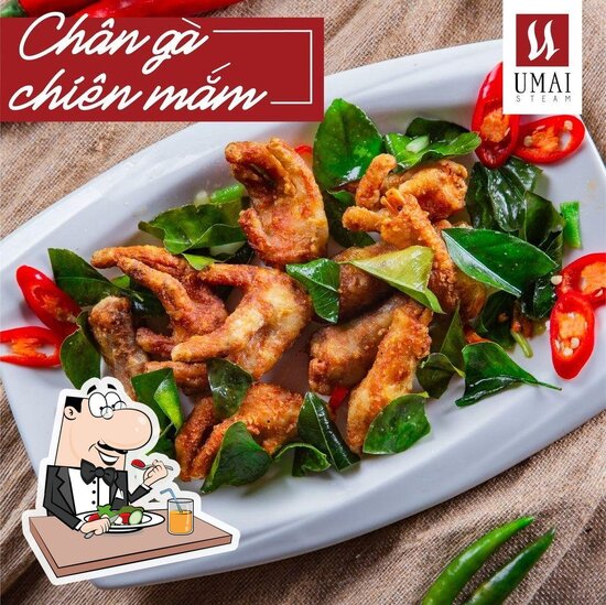 Menu at Umai steam restaurant, Hanoi