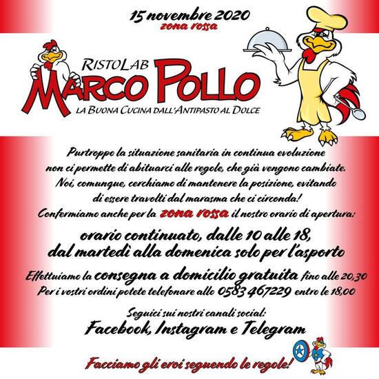 Menu da Marco Pollo ristorante, Lucca