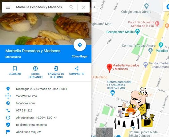 Carta del restaurante Marbella Pescados y Mariscos, Comas