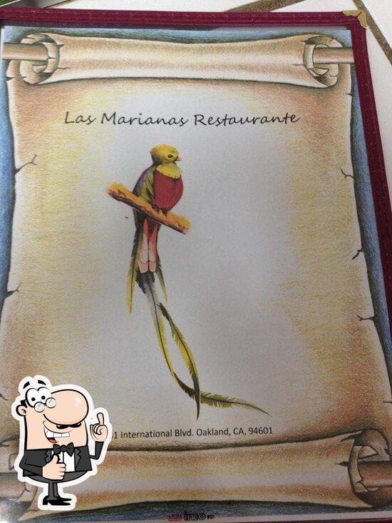 Menu at Las Marianas restaurant, Oakland