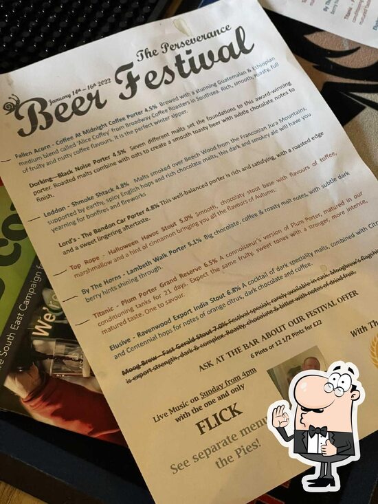 Menu at The Perseverance pub & bar, Wraysbury