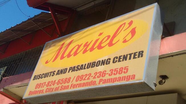 Menu at Mariel's Biscuits And Pasalubong Center pub & bar, San Fernando