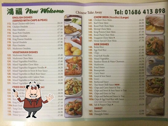 Menu at New Welcome Takeaway restaurant, Llanidloes, 44 Long Bridge St