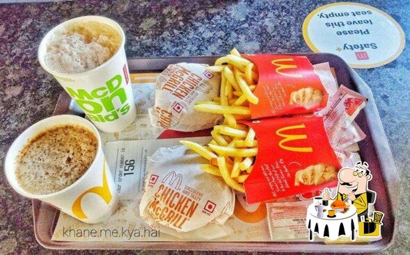 Menu at McDonald's India, Ghaziabad, DMRC Kaushambi Metro Station