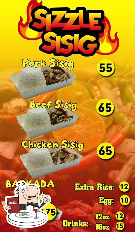Menu at Sizzle Sisig Franchising Services, Quezon City