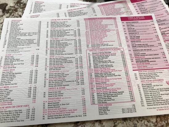 Menu at China Dragon restaurant, Cheshire