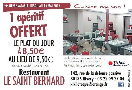 Menu at Le Saint Bernard pub & bar, Rivery