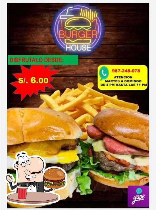Menu at Burger House restaurant, Pueblo Libre