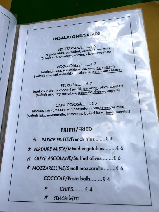 Speisekarte von Bar poggioaisassi salumi e formaggi, Italien