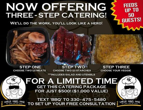Menu at Uncle Ray's BBQ, Youngstown