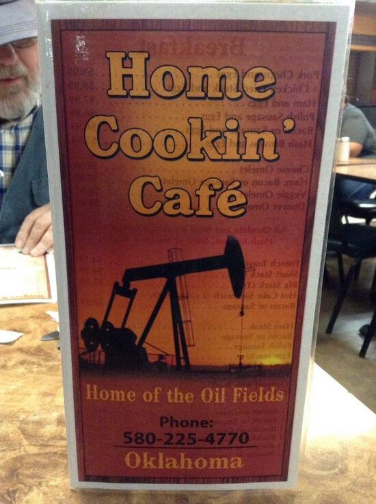 Menu at Home Cooking cafe, Elk City