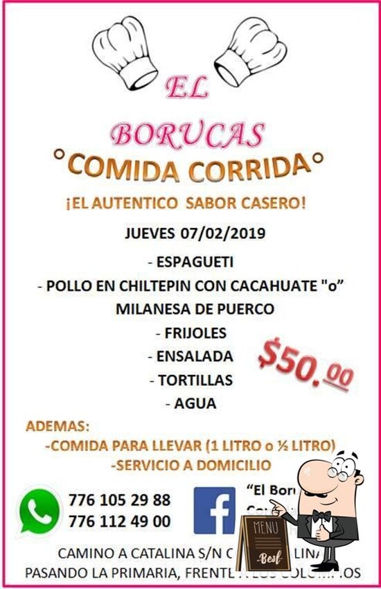 Menu at El Borucas Comida Corrida Huauchinango restaurant, Huauchinango