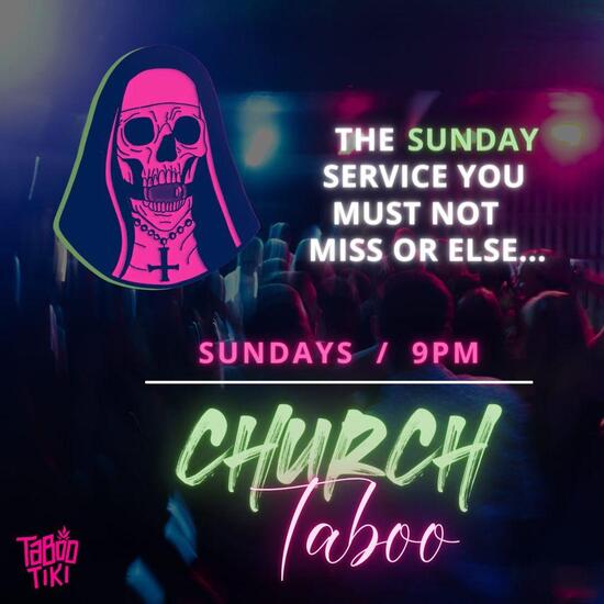 Menu at Taboo Tiki pub & bar, Surfers Paradise
