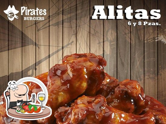 Menu at Pirates Burgers restaurant, Mexico City, Calle de Bolívar 47