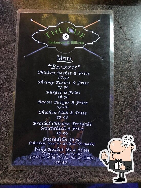 Menu at The Cue pub & bar, Cookeville, N Willow Ave