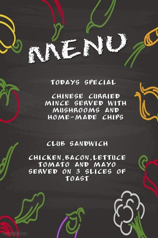 Menu at Spoilt 4 Choice cafe, Burnley