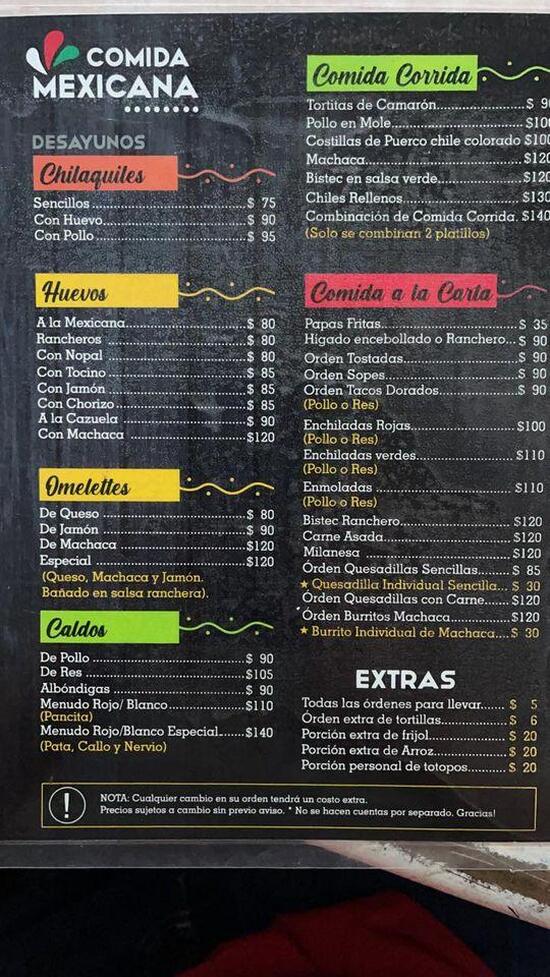 Menu at RESTAURANTE LA CHINITA, Mexicali