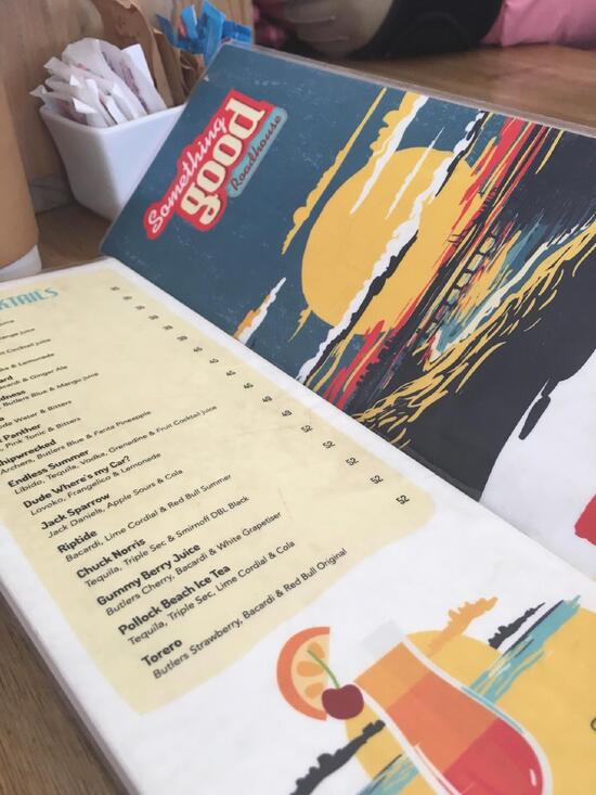 Menu at Something Good Roadhouse restaurant, Port Elizabeth