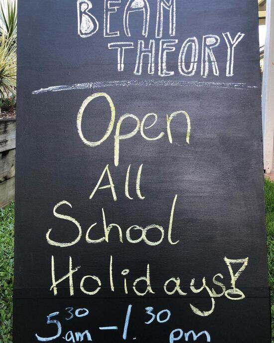 Menu at Bean Theory cafe, Tewantin