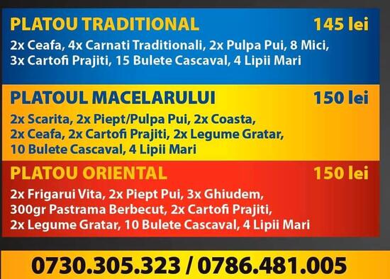 Menu at La Chiftea, Cernavodă