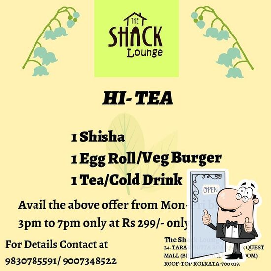 Menu at The Shack Lounge, Kolkata
