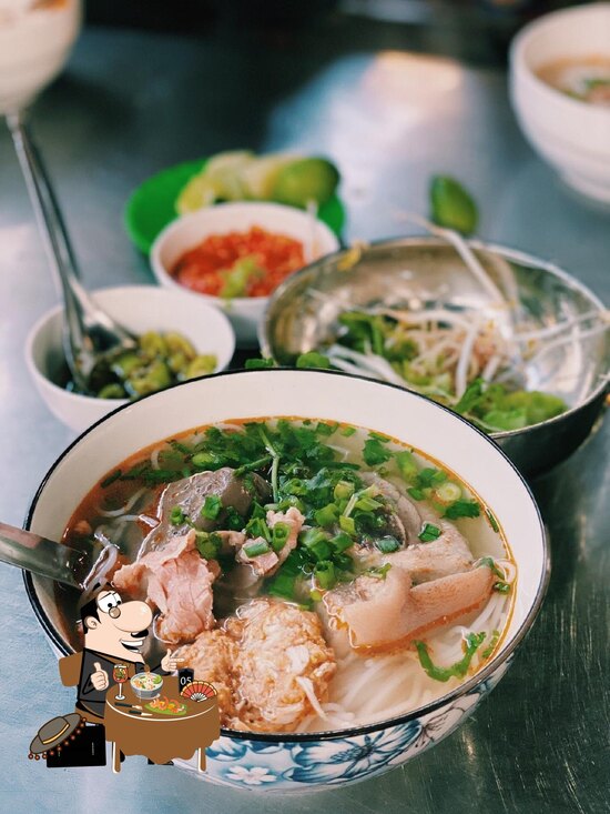 Menu at Bún Bò Mụ Rơi (Bui Tre Vàng) restaurant, Vietnam