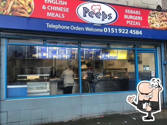 Menu at Peeps Fast Food, Bootle